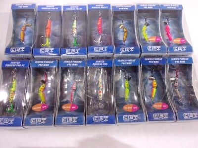 Clam Jointed Pinhead Pro Mino ice fishing jig 1/16 oz #14 choose color ...