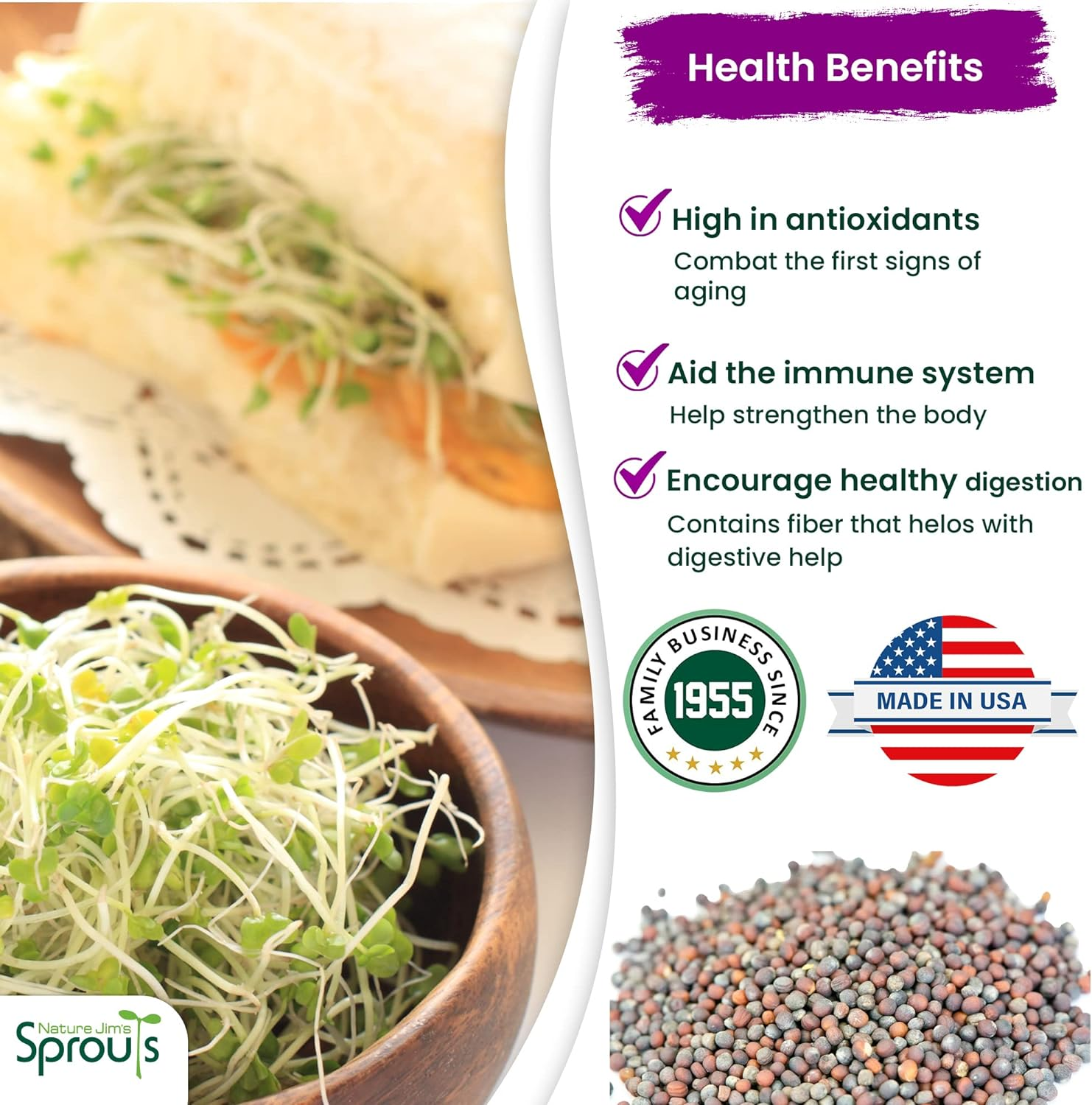 Organic Broccoli Sprout Seeds - Certified, Indoor/Outdoor Use, Rich in ...