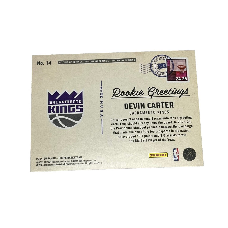2024-25 NBA HOOPS Rookie Greetings WINTER Basketball Card #14 Devin ...