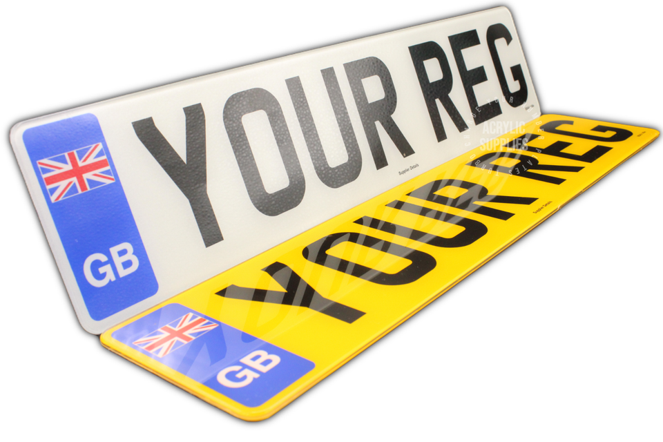 Number Plates - 2D/3D/4D - PREMIUM Car Reg Plates - EV/UK/GB - FRONT ...