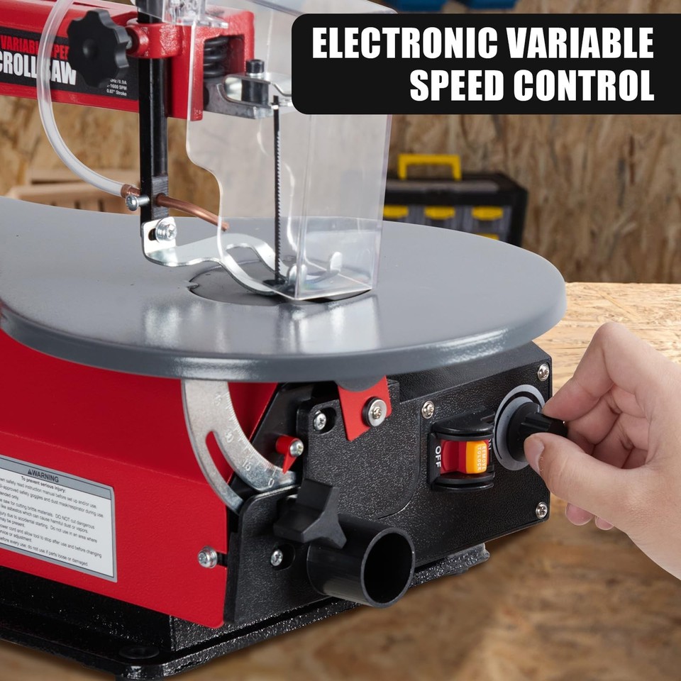 Variable Speed Scroll Saw 16IN With Extra-Large Tilting Working Table ...