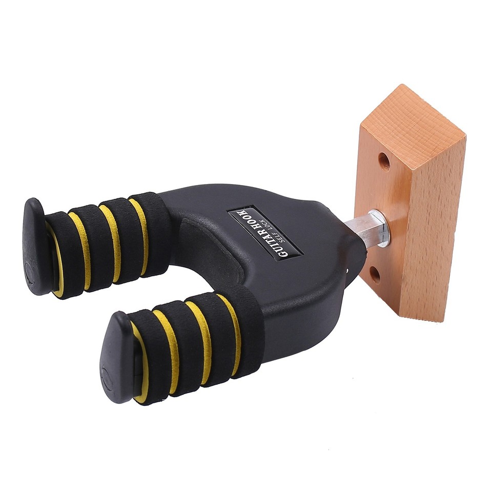 Wall Mount Guitar Hanger Automatic Locking Guitar Racks Wall Hanger ...
