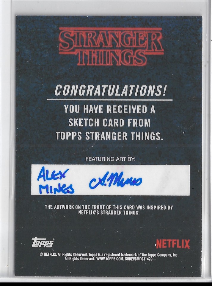 Stranger Things Season 1 Sketch Card by Alex Mines Demogorgon SFC | eBay