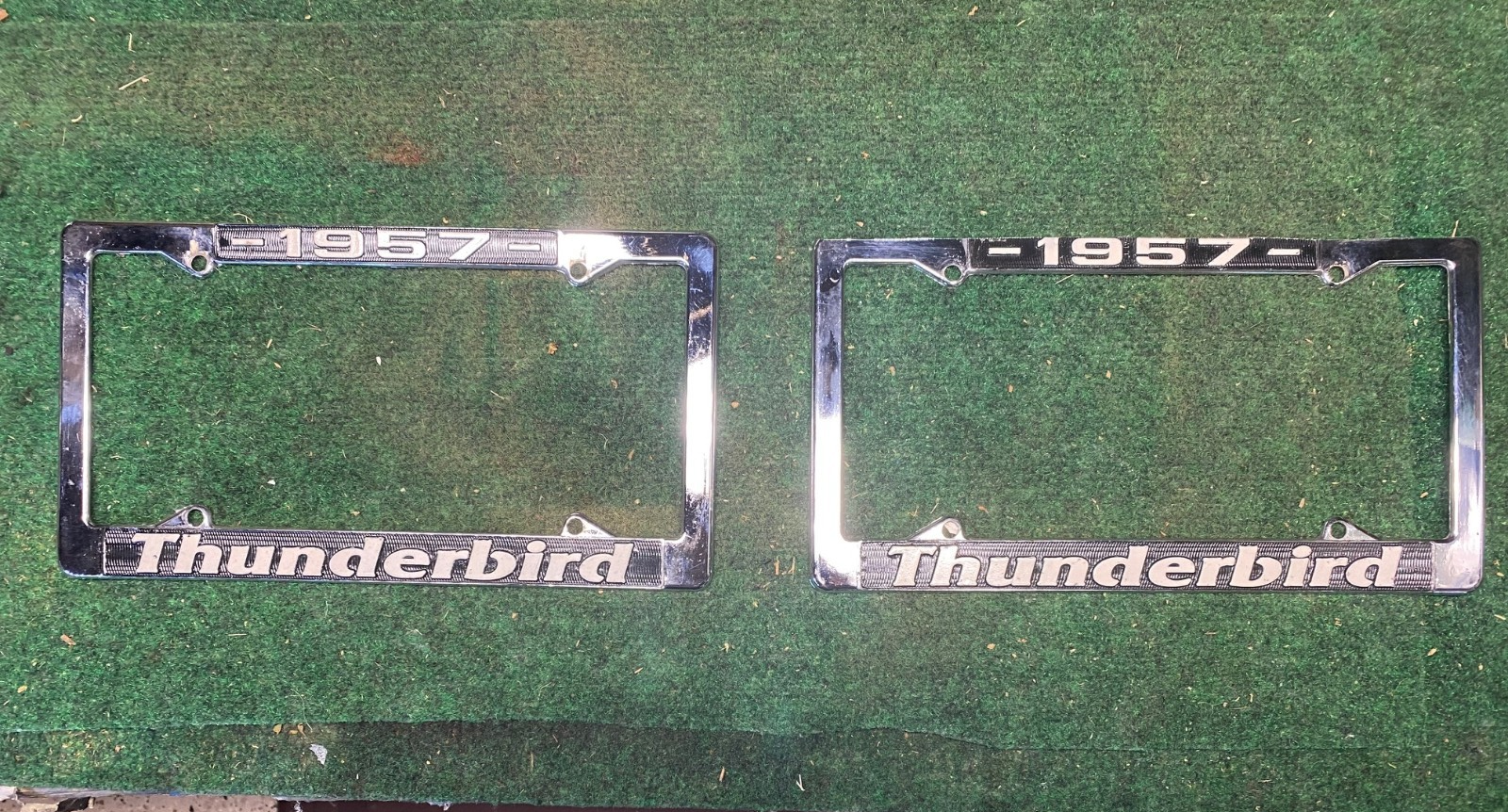 1957 FORD THUNDERBIRD LICENSE PLATE HOLDERS 2 FOR PRICE OF 1 | eBay
