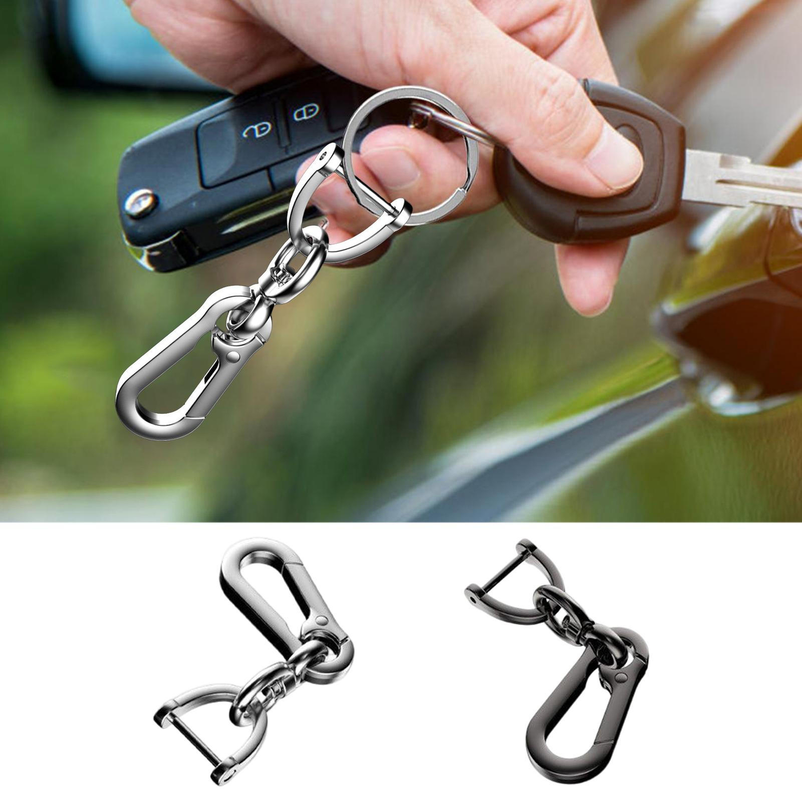 D Ring Keychain Car Horseshoe Keychain Detachable Key Clip Stainless | eBay