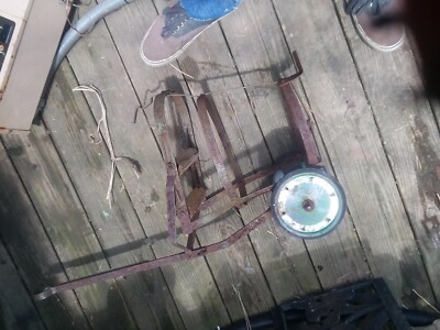 ANTIQUE PRIMITIVE WOOD ROLLER WRINGER STEEL FRAME MOP BUCKET QUAINT ...