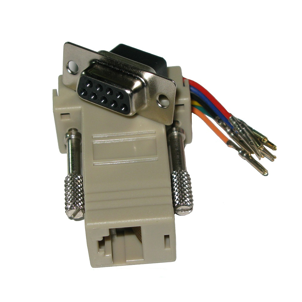 RS232 Serial DB9 Female to 8P8C RJ45 Female Modular Adapter Connector ...