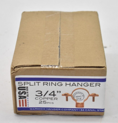 Warwick Hanger Co Split Ring Pipe Hangers 3/4" Copper 2150-3 Lot of 25 ...