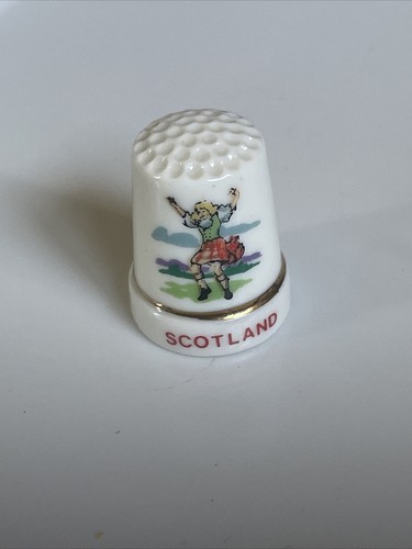 Fine Bone China Thimble | Scotland | Blonde Woman In Kilt Jumping ...