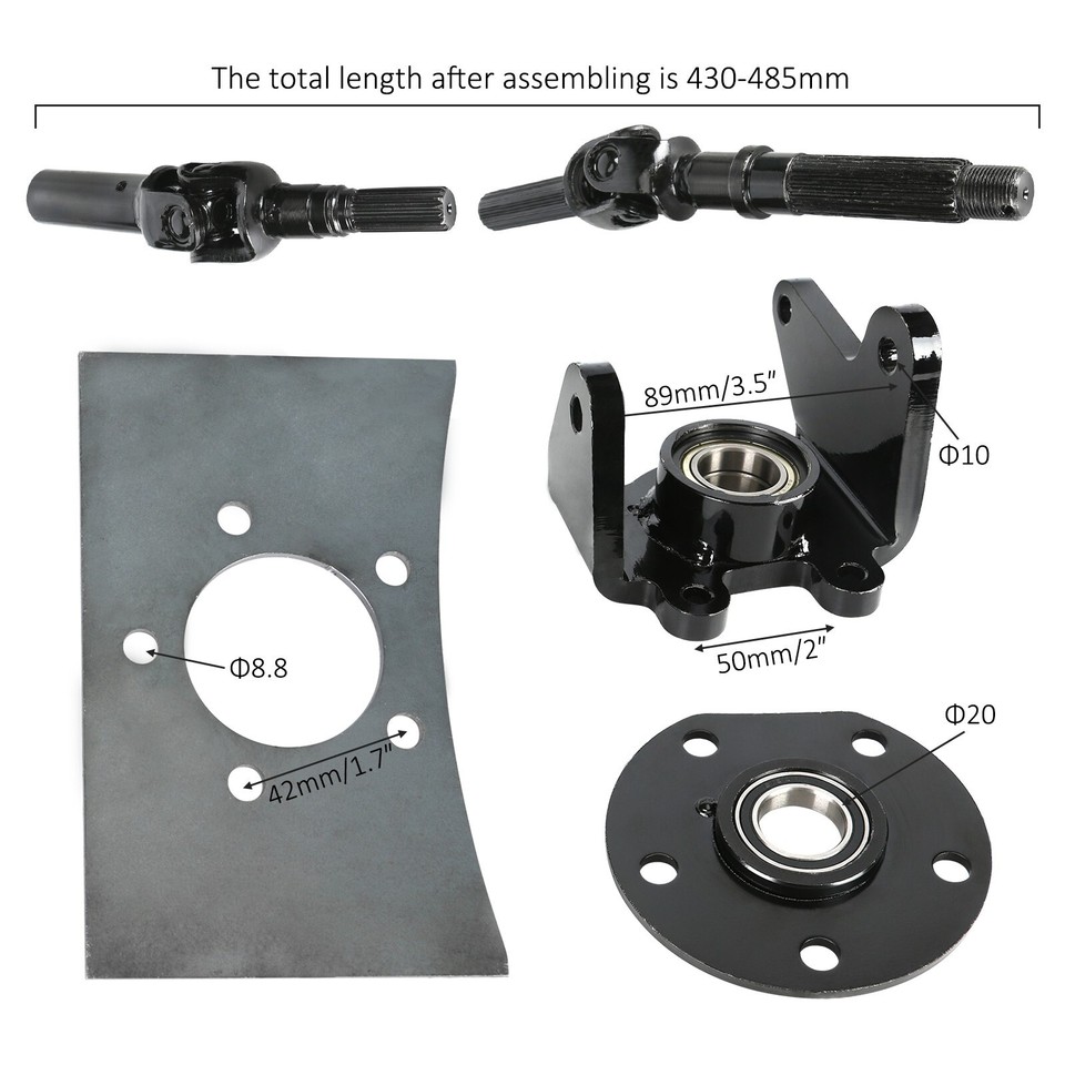 4 Wheeler ATV Front + Rear Axle Kit 1000W Differential Motor Suspension ...