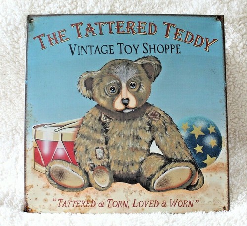 Vintage Sign The Tattered Teddy Vintage Toy Shoppe | eBay