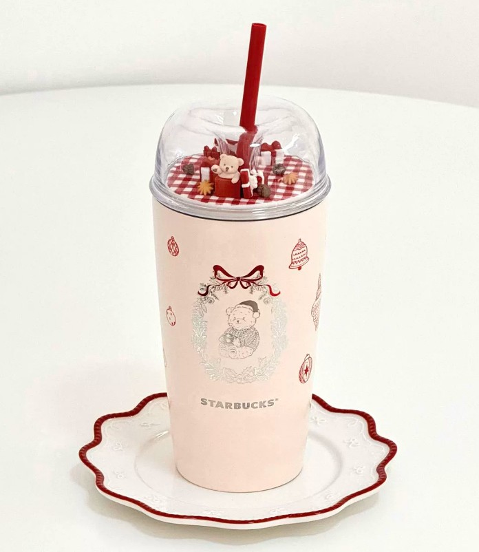 Starbucks 2025 China Christmas Gift Cute Bear 19oz SS Straw Tumbler | eBay