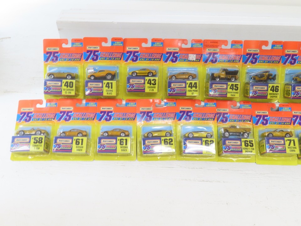 Matchbox 1997 - 75 Gold Challenge Lot of 21 Sealed Cars 12231 | eBay