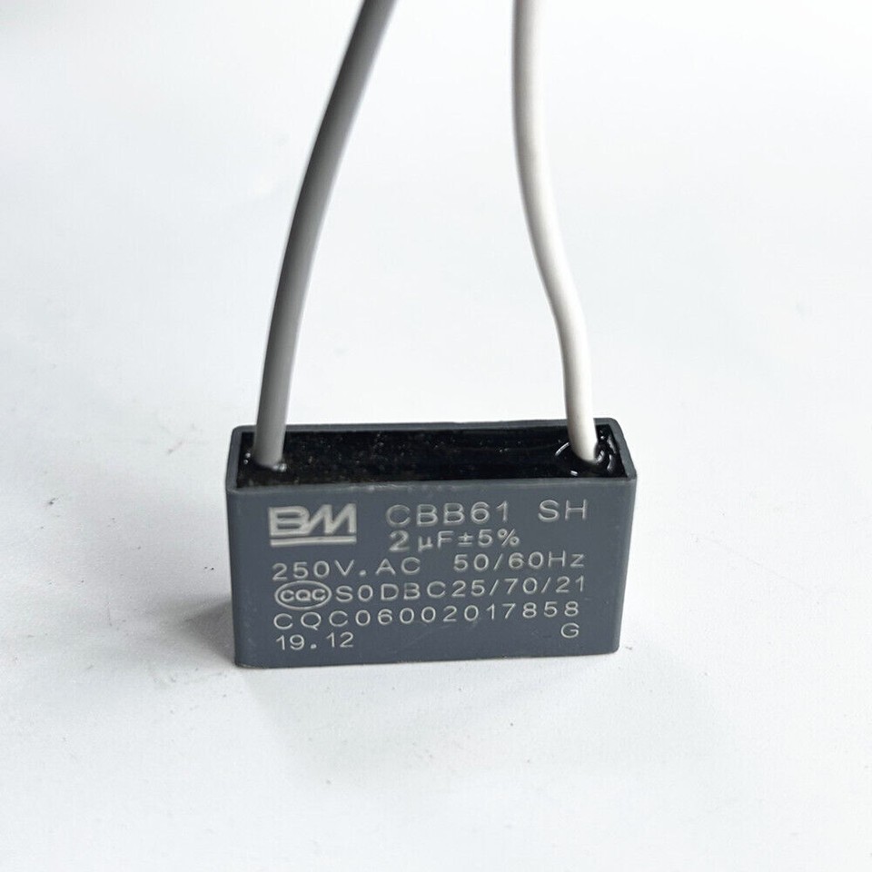 CBB61 2mfd 2uF 250V VAC Epoxy Resin Sealed Fan Capacitor 2 wires US ...