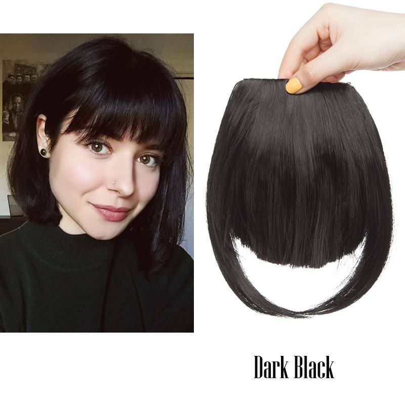REAL Natural Fringe Bangs Clip In Hair Extension One Piece Real Thick ...