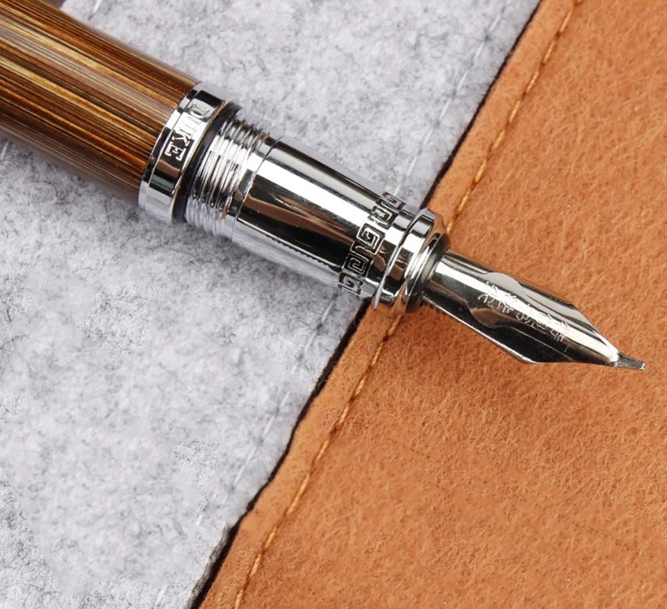 Duke 551 Confucius Calligraphy Bent Nib Fountain Pen Natural Bamboo ...