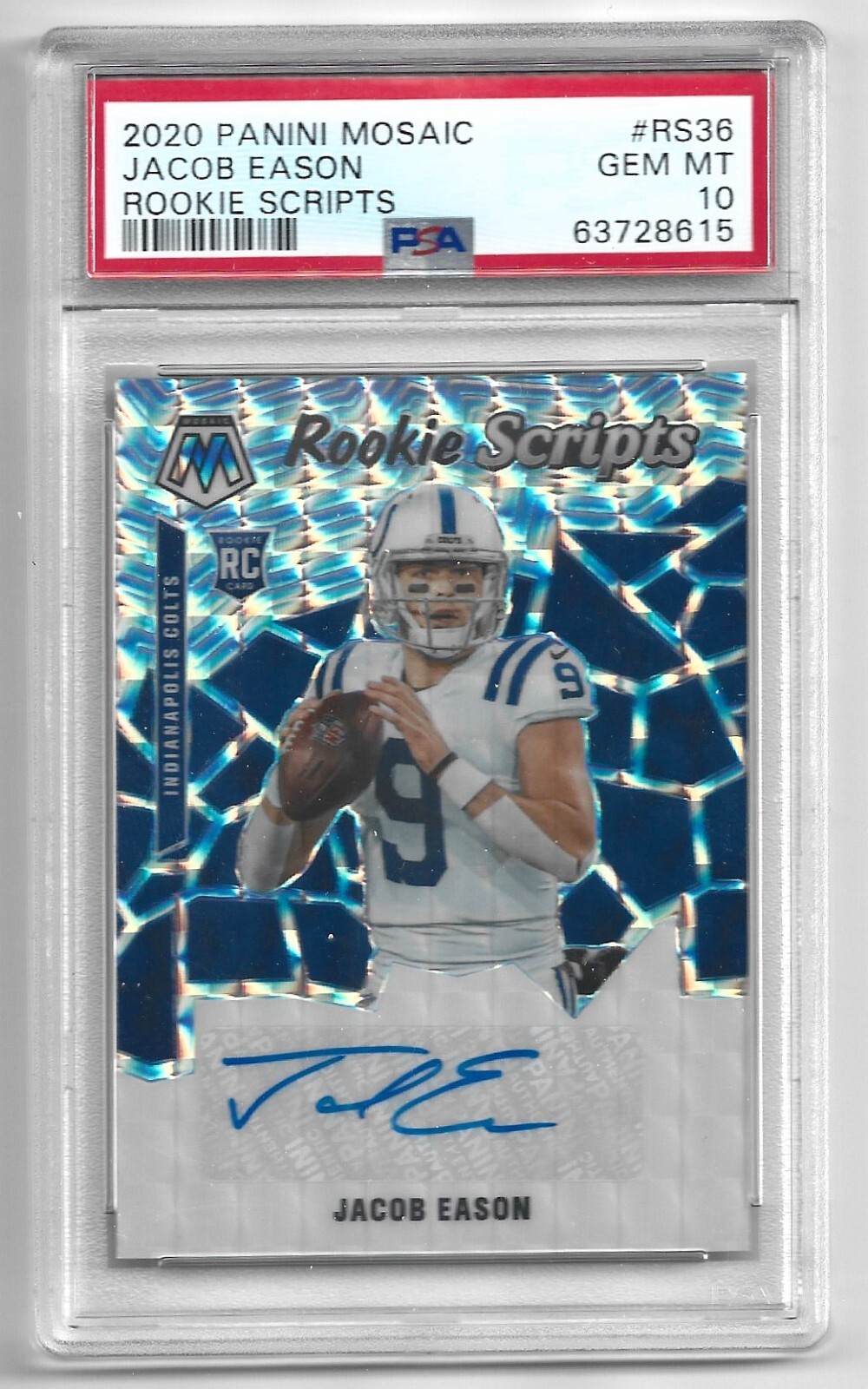 2020 Panini Mosaic Rookie Scripts Jacob Eason Auto - PSA 10 Colts | eBay