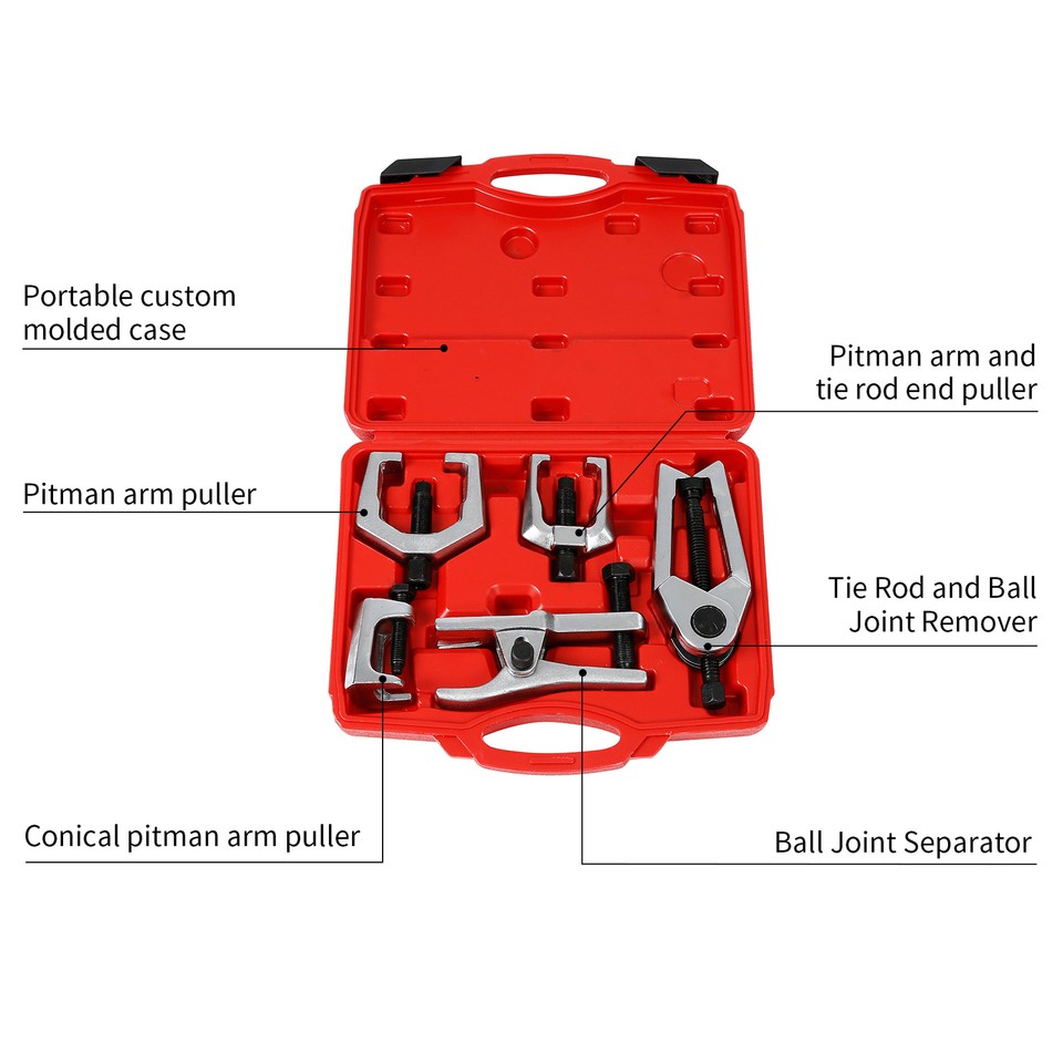 6PCS Front End Service Tool Kit Ball Joint Tie Rod Set Pitman Arm ...