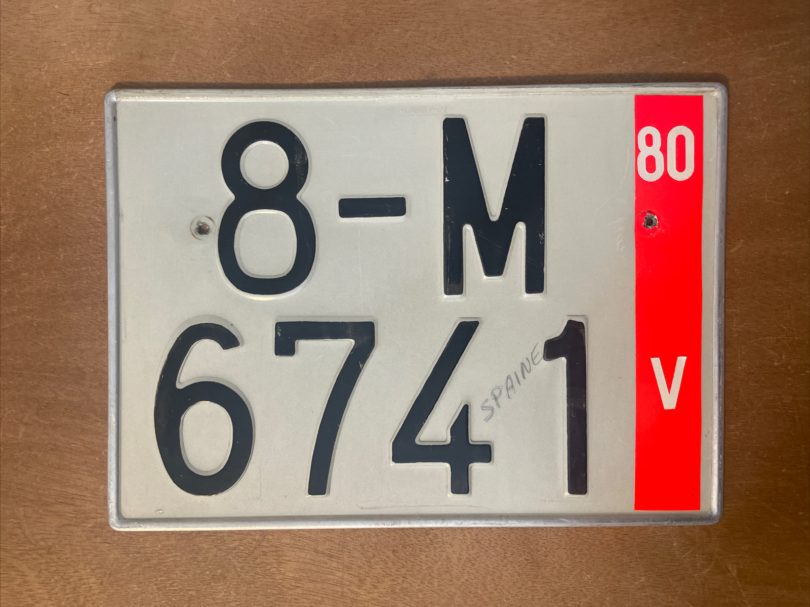 1980 Spain License Plate Temporary # 8-M 6741 | eBay