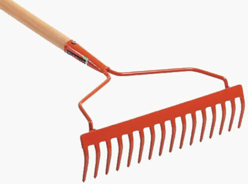RASTRELLO RASTRELLI DA GIARDINO 16 DENTI IN FERRO RINFORZATO CON MANICO ...