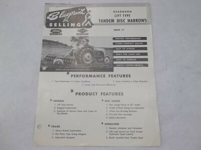 Dearborn Lift Type Tandem Disc Harrows Series E for Ford Tractors Sales ...