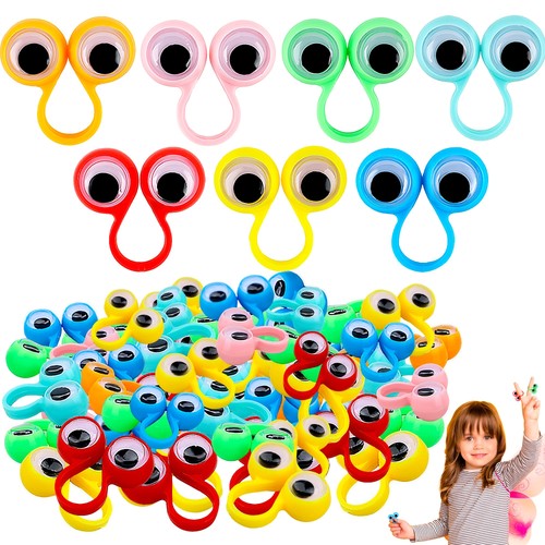 140 Pcs Eye Finger Puppets Toys Bulk Colorful Wiggly Eyeball Finger ...