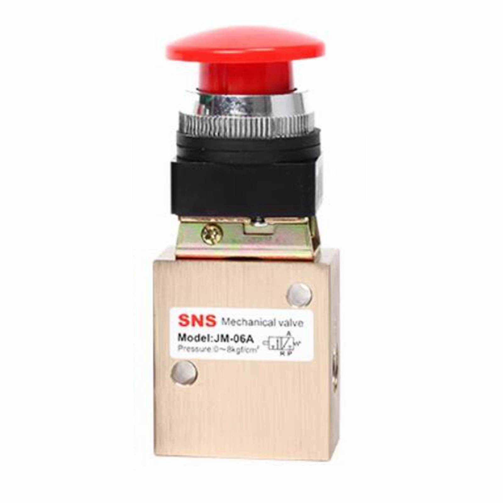 JM-06A G1/4" 2 Positions 3 Ways Red Push Button Momentary Air ...