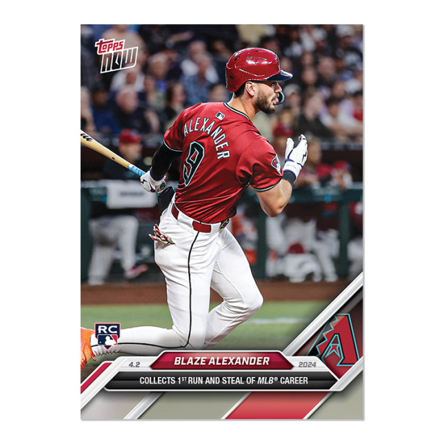 Blaze Alexander RC Diamondbacks 1st Run & SB 2024 MLB TOPPS NOW Card 32 ...