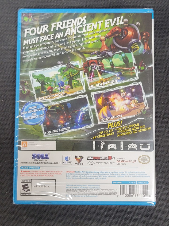 Sonic Boom Rise Of Lyric Nintendo Wii U Brand New Factory Sealed Mint ...