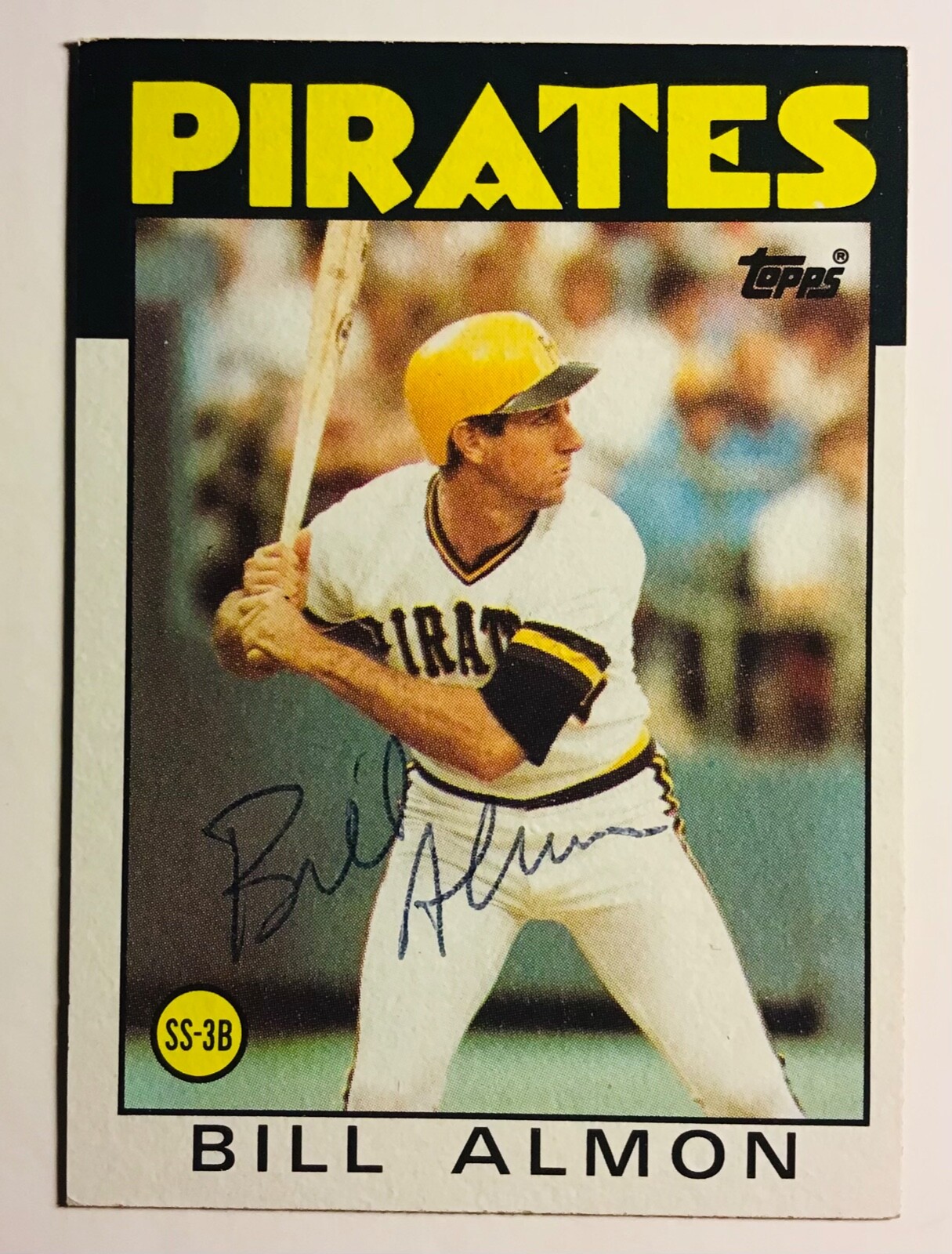 Pittsburgh Pirates BILL ALMON #1 DRAFT signed autographed auto 1986 ...