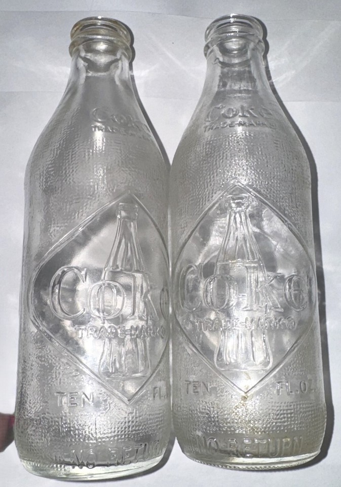 Vintage Coca-Cola COKE Glass Embossed Diamond Pattern 10oz Soda Bottle ...