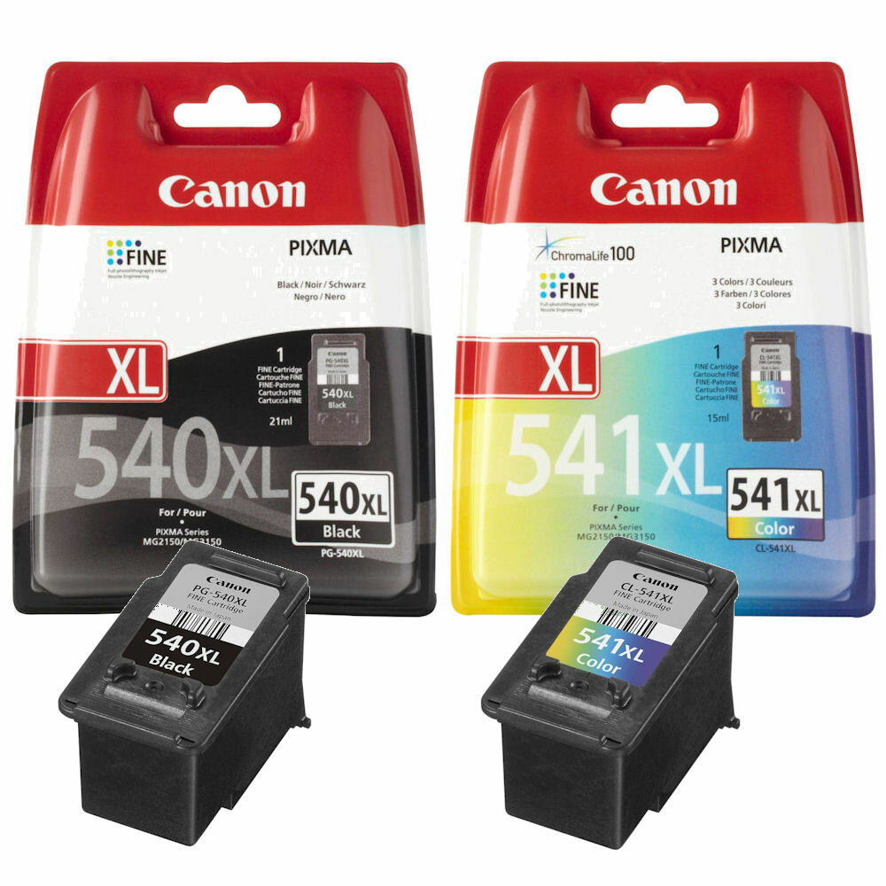 Genuine PG540XL Black / CL541XL Colour Ink Cartridges For Canon PIXMA ...