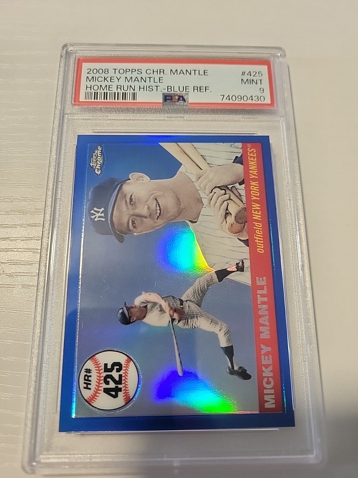 2007 Topps Chrome Mickey Mantle Home Run History /200 Blue Refractor ...