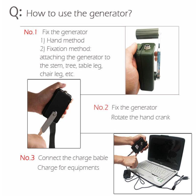 Hand Crank Generator Power Dynamo Military 30W/0-28V Laptop Phone ...