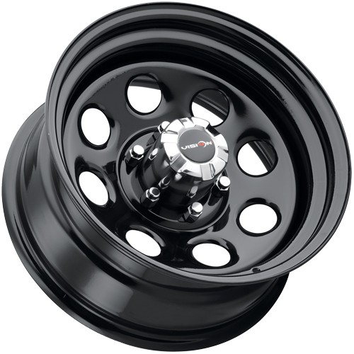 (Set of 4) Vision 85 Soft 8 16x7 6x5.5" +0mm Gloss Black Wheels Rims 16 ...