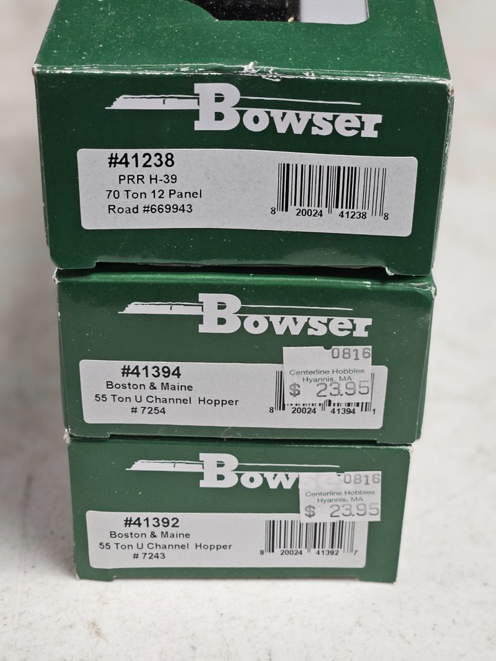 3 Ho Scale Bowser Boston & Maine Pennsylvania 55Ton U Channel Hopper ...