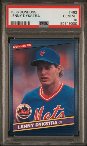 1986 Donruss Lenny Dykstra Rookie RC #482 PSA 10 GEM MT New York Mets | eBay