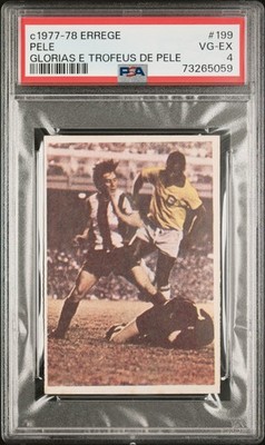PSA 4 VG-EX Pele 1977 Errege #199 Rare Trading Card Glorias e Trofeus ...