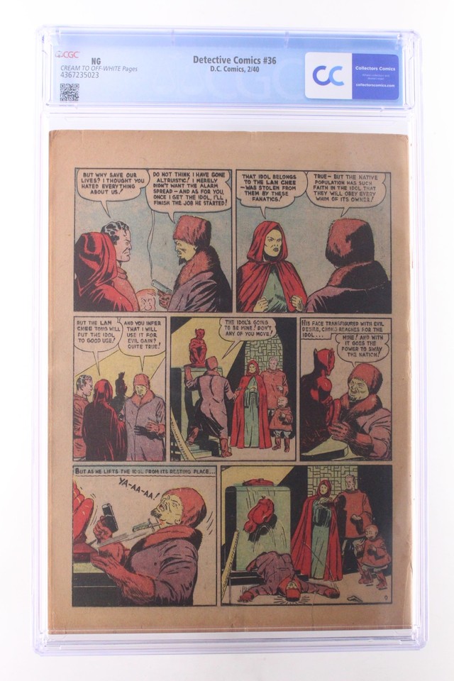 Detective Comics #36 - D.C. Comics 1940 CGC NG Origin + 1st app Dr ...