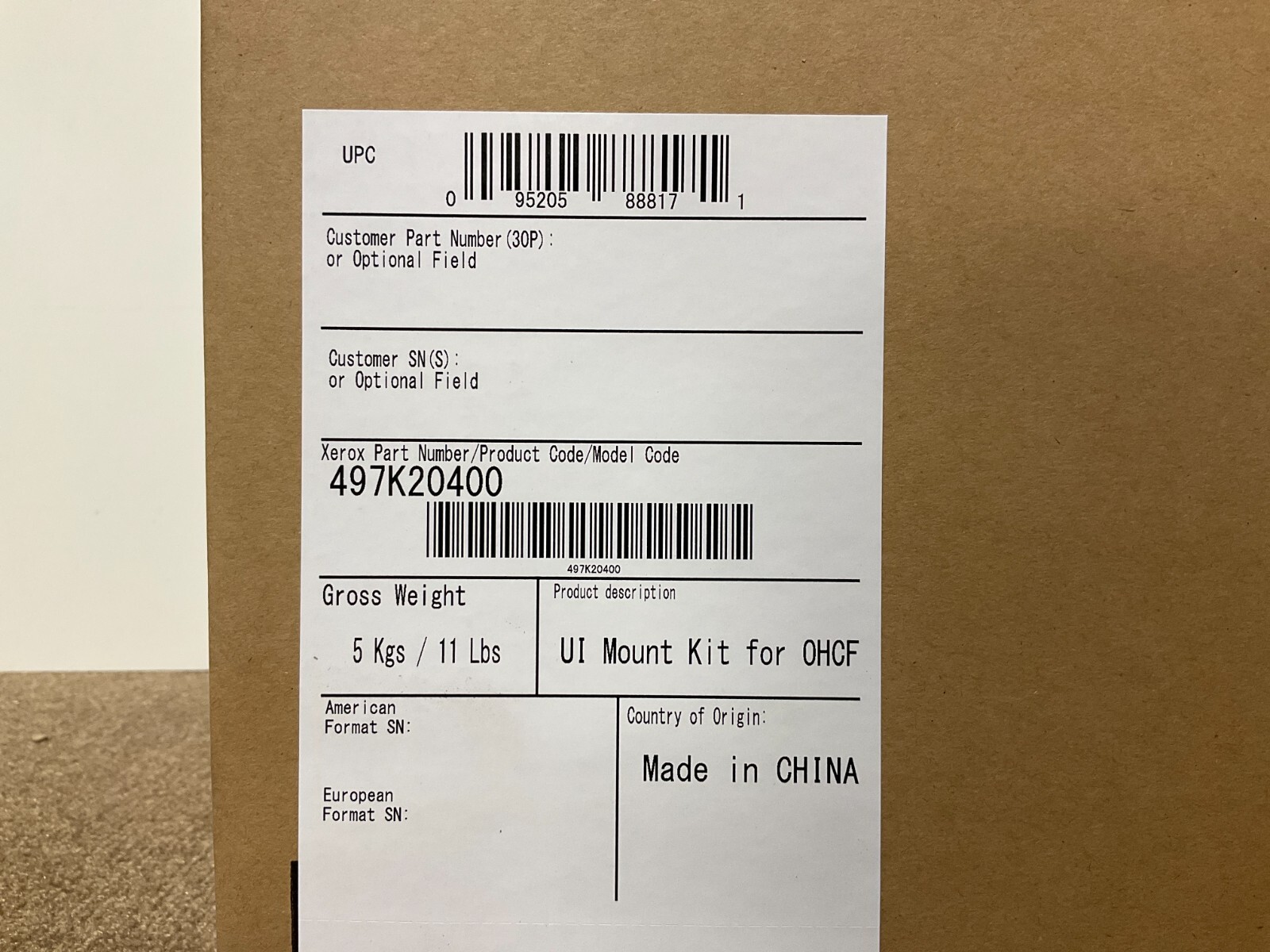 Xerox OHCF User Interface Mount Kit 497K20400 ️ ️ NEW | eBay