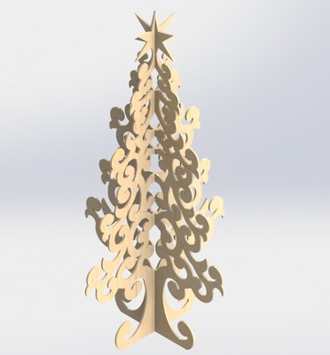 Aspire ArtCAM VCarve Vectors DXF Files Christmas Tree For CNC Router ...