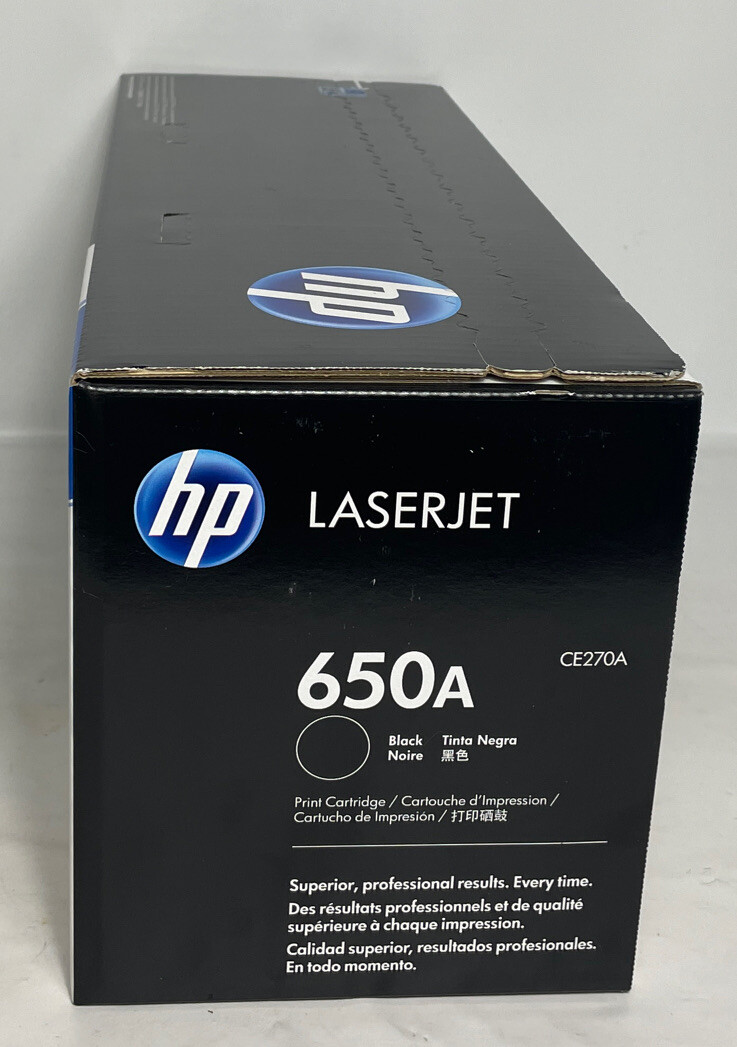 New Genuine HP 650A Black Toner Print Cartridge CE270A - Factory Sealed ...