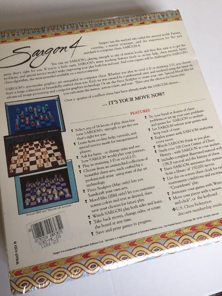 Vintage Computer Game - SARGON 4 - NIB - Spinnaker | eBay