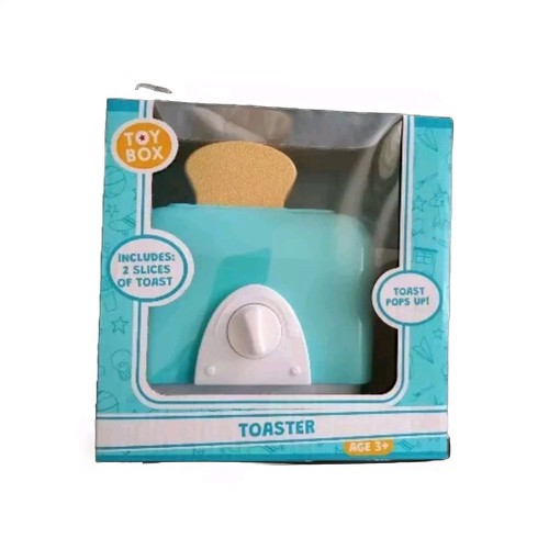 Toy Box Toaster Kids 3+ Pretend Play Light Blue Includes Two Slices ...