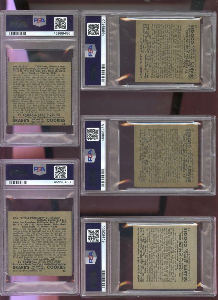 1950 Drake's Drake TV Series #15 John Kerr Buddy PSA 4 Graded Baseball ...