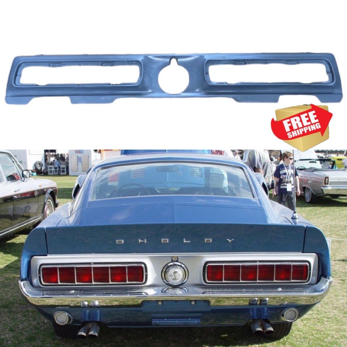 68 Mustang Black Tail Light Panel