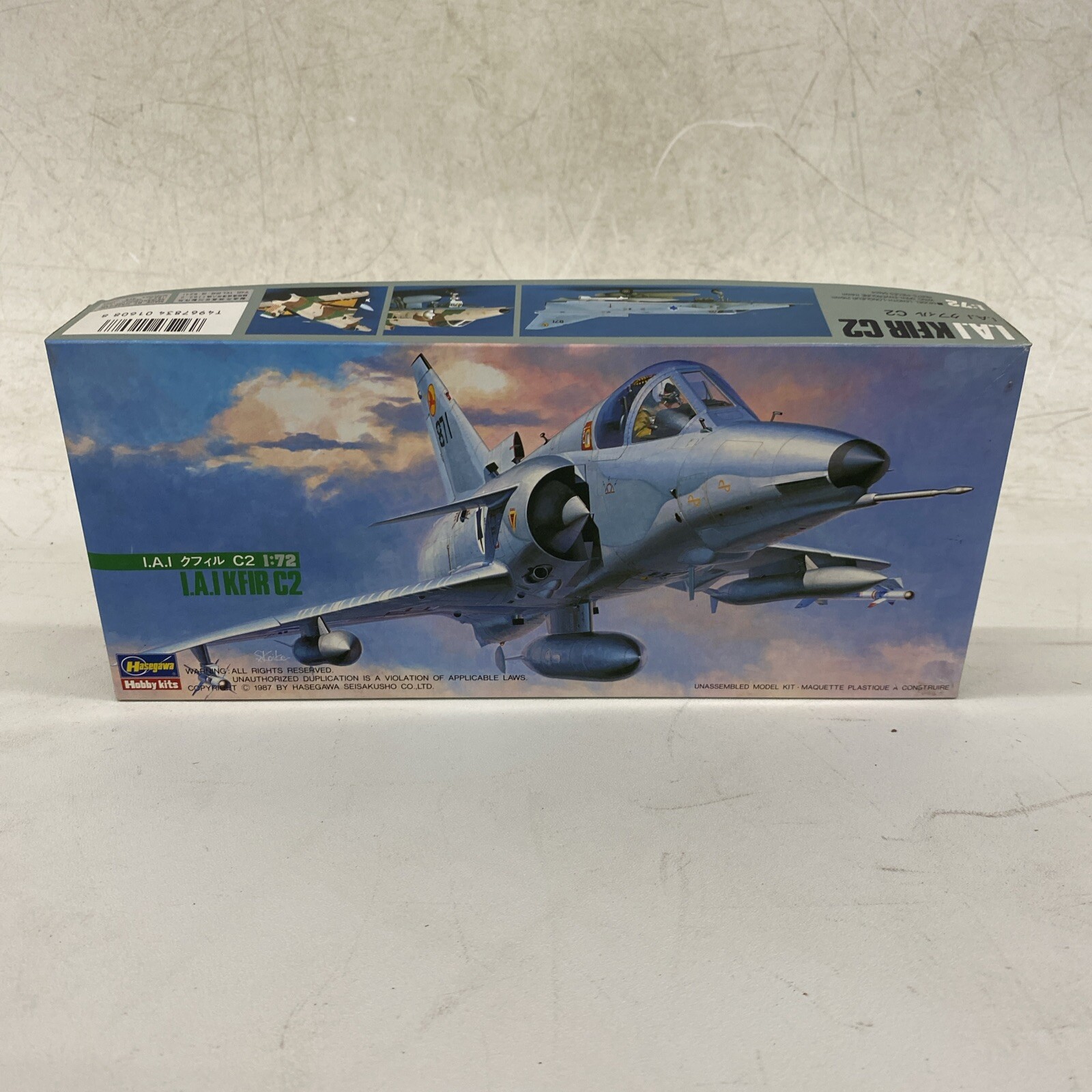 VINTAGE 1987 HASEGAWA IAI KFIR C2 ISRAELI AIR FORCE FIGHTER JET 1:72 ...