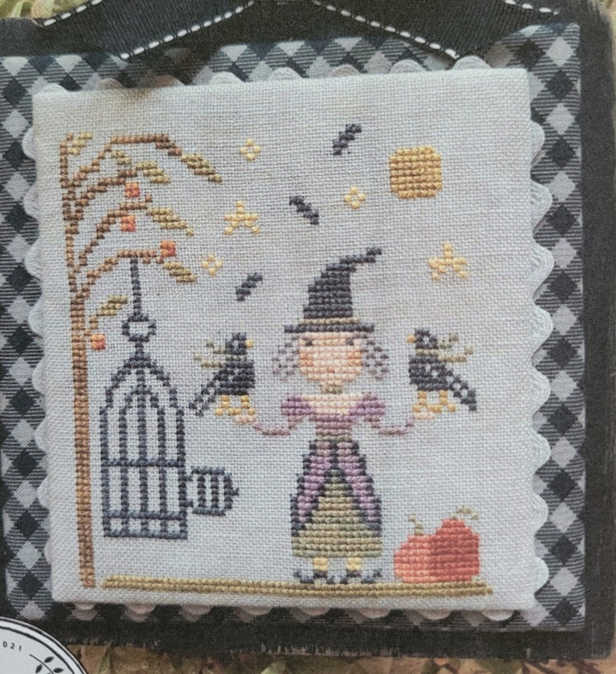 NEW Ezmerelda's Blackbirds Cross Stitch Halloween Witch Chart Proper ...