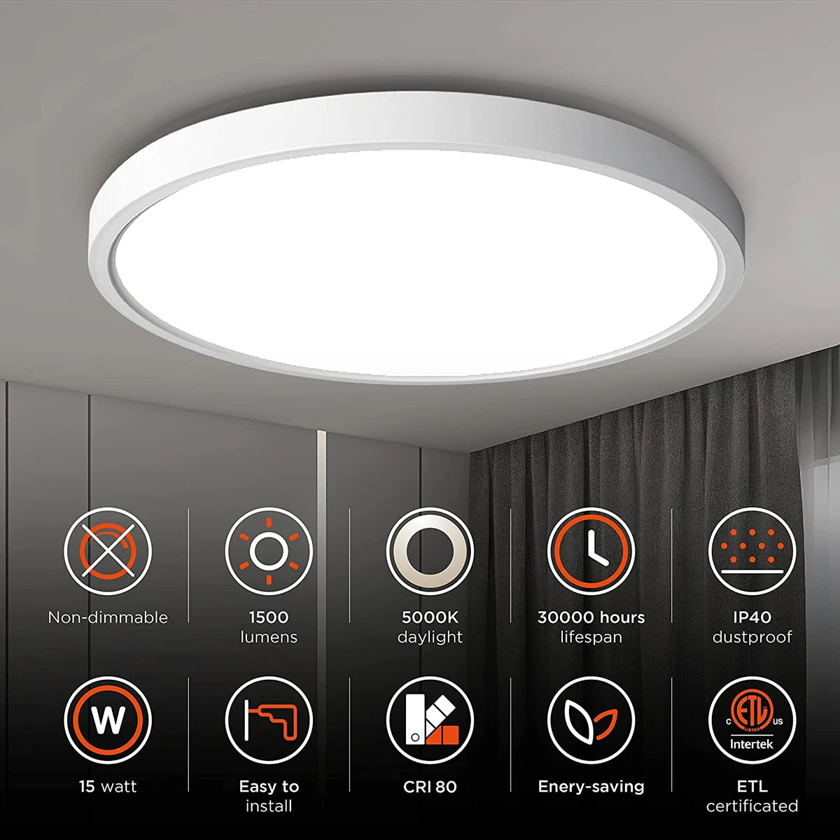 Led Low Profile Flush Mount Ceiling Fixture | Shelly Lighting
