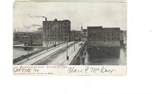 1906 postcard - Bridge Looking West, Waterloo, Iowa | eBay